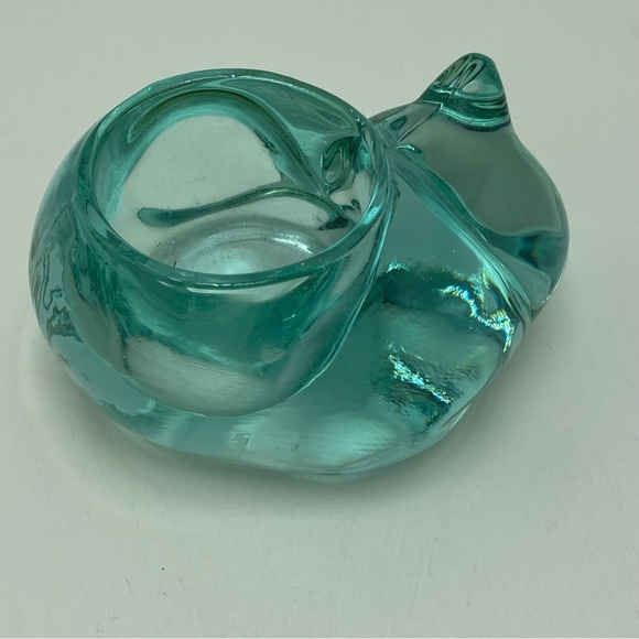 Indiana Glass | Accents | Vintage Indiana Glass Sleeping Cat Candle ...